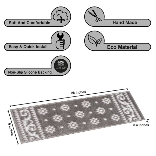 Sofia Rugs Sofihas Carpet 15 Pack Stair treads Non-Slip Carpet Stair Treads w/ Non-Skid TPE ...